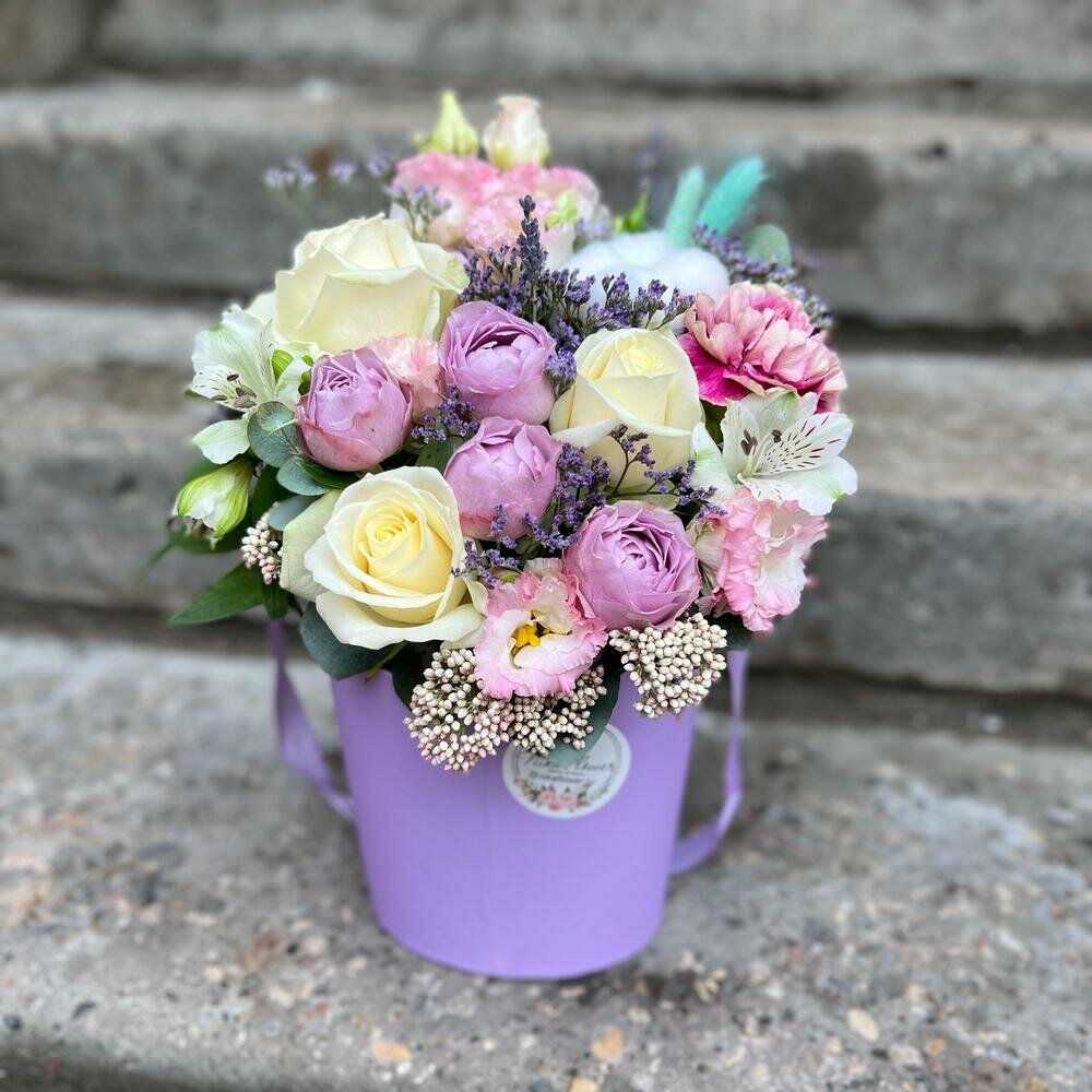 Цветочная коробка Лавандовый блюз