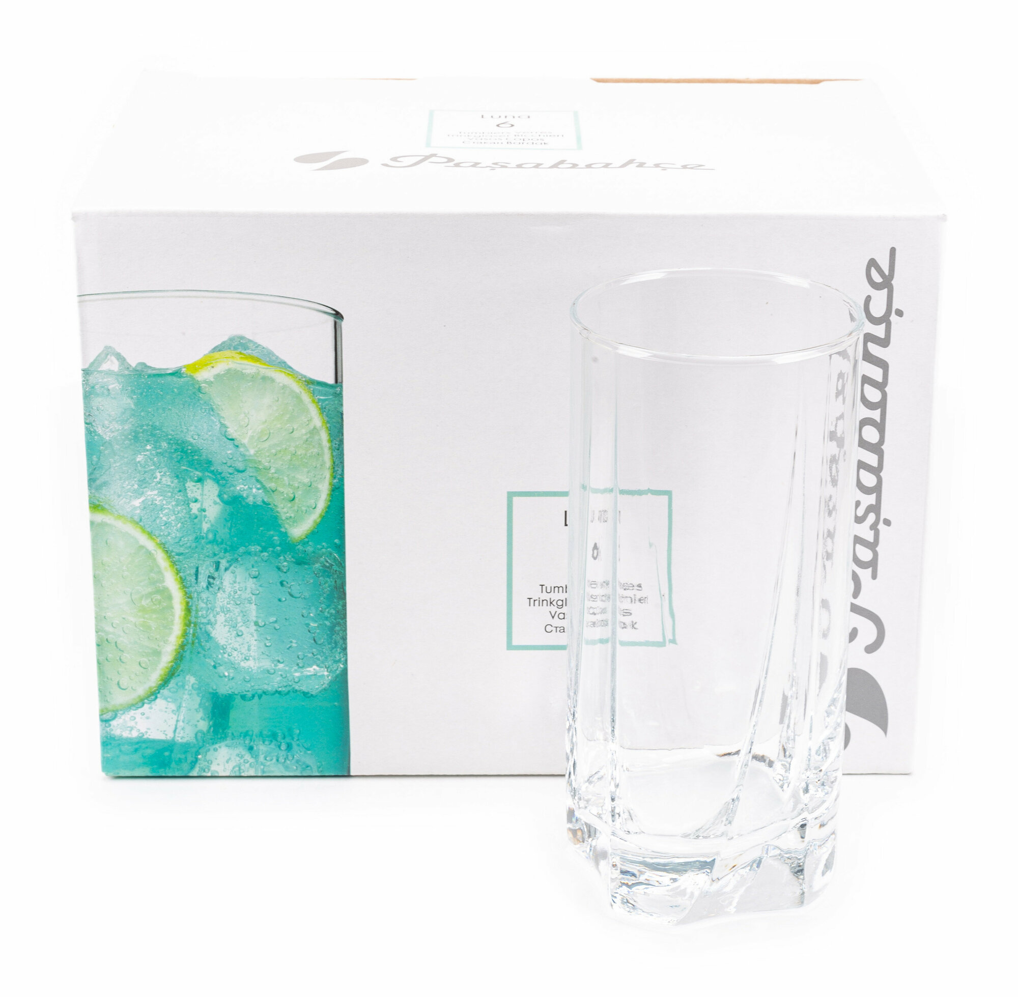 Набор стаканов Pasabahce / Пашабахче Luna из стекла, прозрачные, 345мл, 6шт.