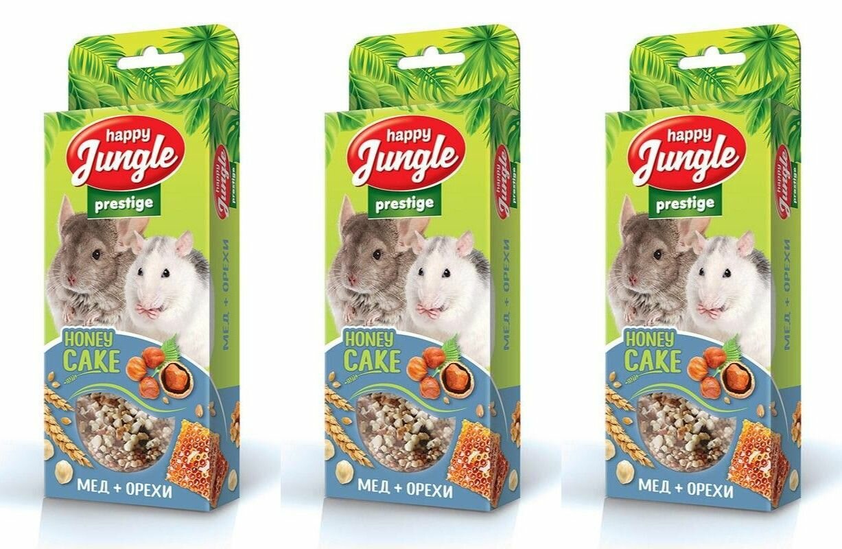 Happy Jungle Лакомство для грызунов Prestige Корзинки мед+орехи, 3 шт в уп, 3 уп