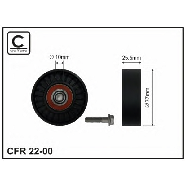 CAFFARO 22-00 (575160 / 963660580 / 96366405) ролик натяж-ля ремня