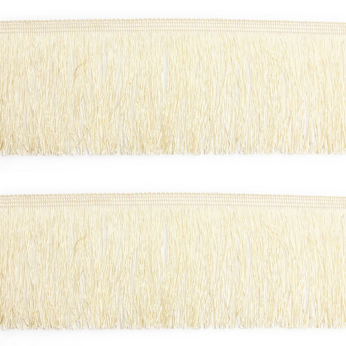 Бахрома для штор, для шитья 12 см*25 м, цвет кремово- желтый, 25 м