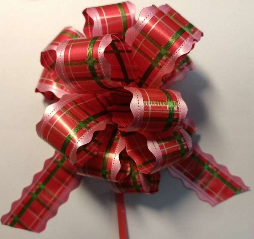 Бант-шар подарочный цветной с рисунком цвет красный