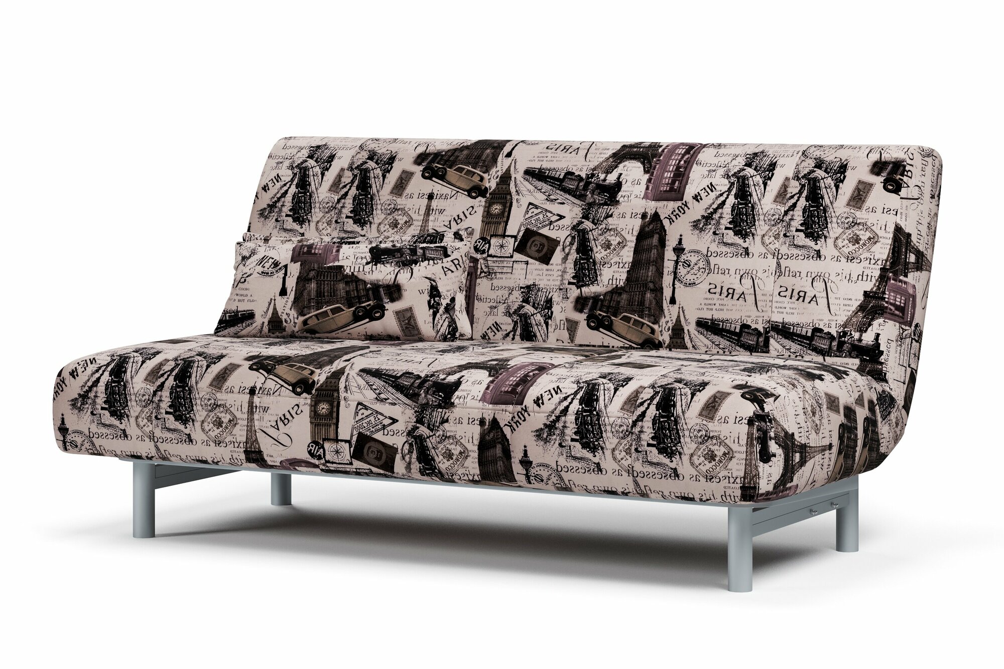 Диван-финка Novelti Forest City Prints Paris 3 (195х100х93, СМ 138х195), раскладной, 3 положения, металлокаркас, ППУ+латы