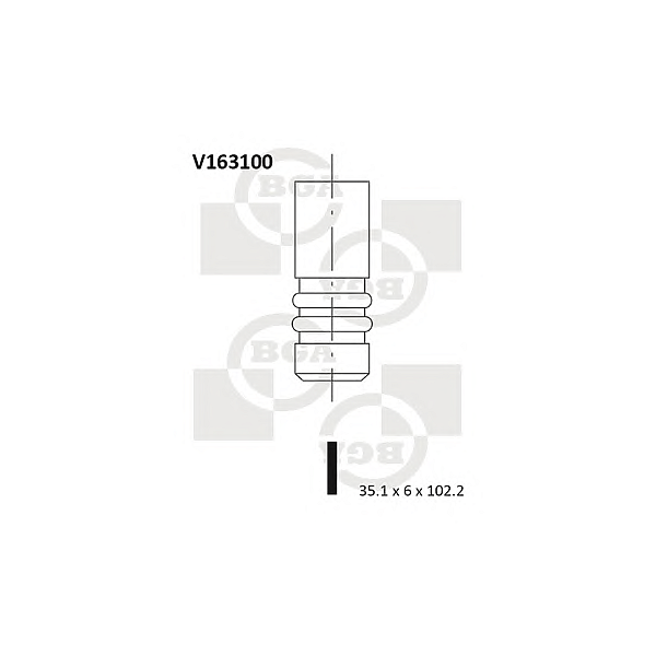 BGA V163100 (12786696) клапан 35.1x6x102.3 in Saab (Сааб) 9-3 / opl 2.0 16v z20net 02-