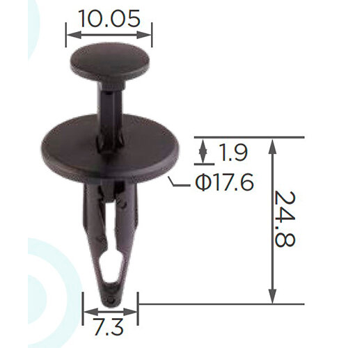 Клипса нажимная распорная универсальная (OEM: 20590899, 20452072) 773048