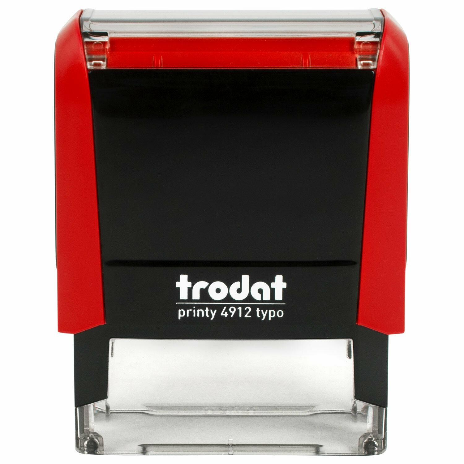 Штамп самонаборный 4-стр, 47х18 мм, синий, TRODAT 4912P4/DB, корпус красный, кассы В комплекте, 43218