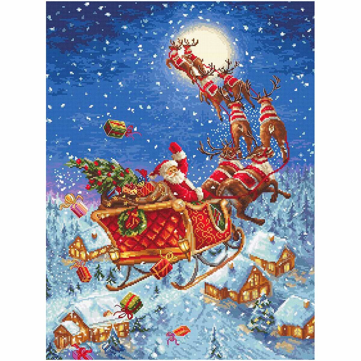 Набор для вышивания крестиком 'Северные олени в пути!', 40*30 см, LetiStitch
