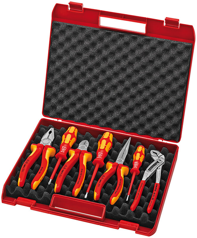 RED Electro 2 Чемодан c инструментом пластиковый VDE, 7 пр. KNIPEX KN-002115