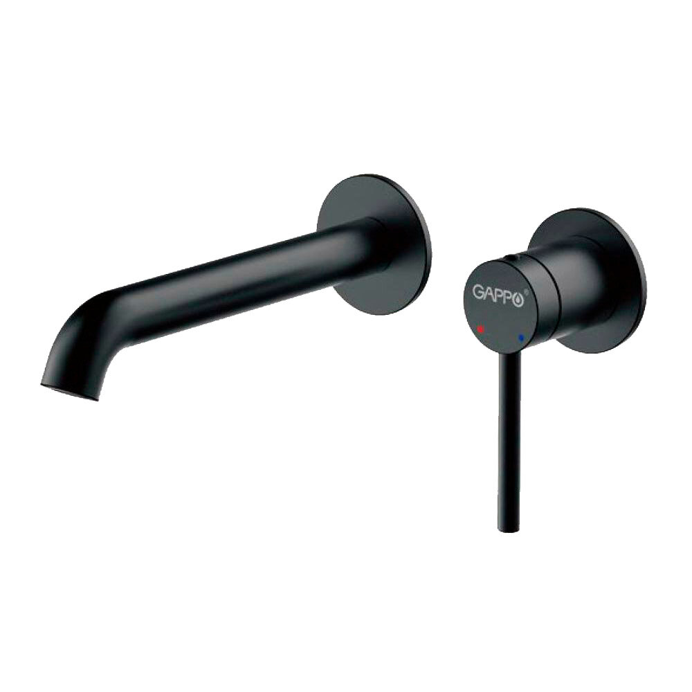 Смеситель для раковины встраиваемый Gappo G1206-6 черный, латунь