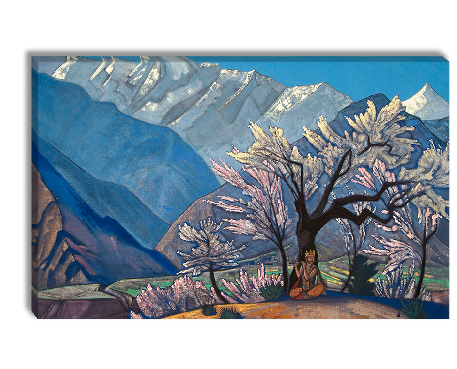 "Кришна. Весна в Кулу", Рерих Николай Константинович, картина (репродукция) (60х38 см / на подрамнике)