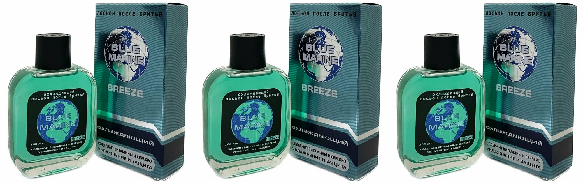 FESTIVA Лосьон после бритья для мужчин BLUE MARINE BREEZE 100 мл, 3 шт