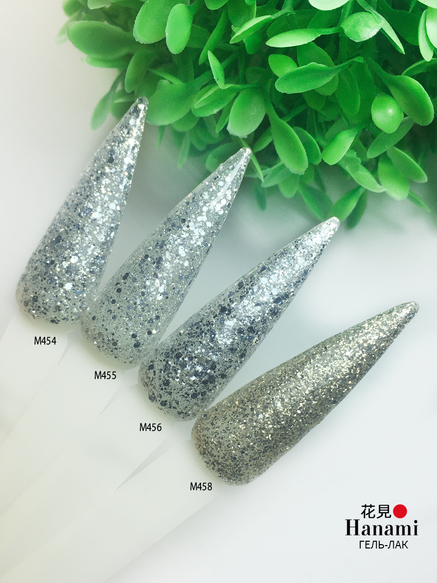 Гель лак Royal-gel коллекция HANAMI 10 мл. M458 белое серебро — фото 1