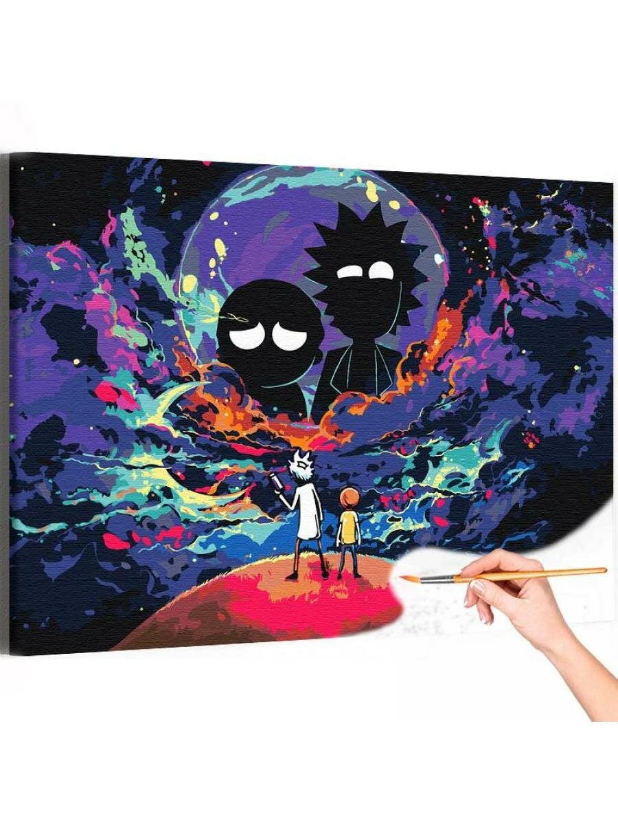 Рик и Морти Рик Санчез Rick and Morty Мультфильмы Сериалы Мультики Фэнтези Для детей Детские Раскраска картина по номерам на хол 40х50