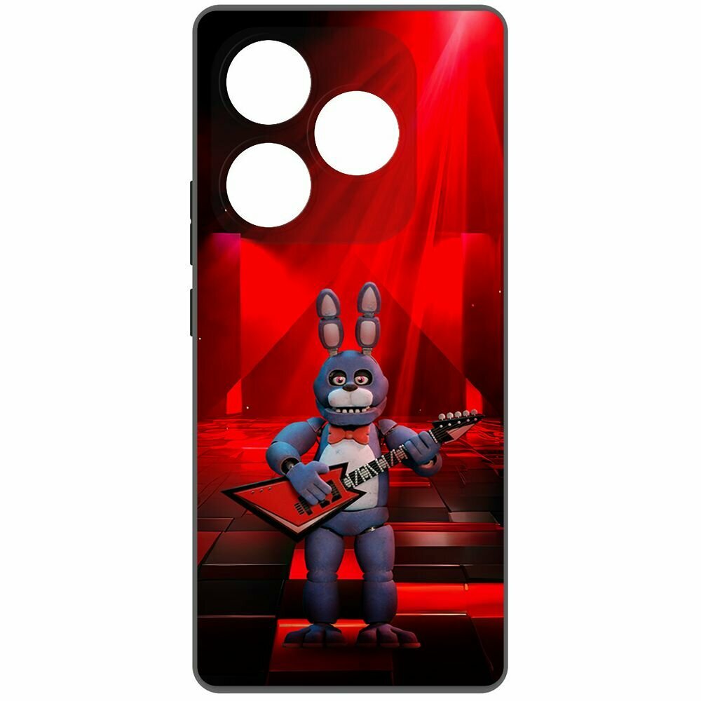 Чехол-накладка Krutoff Soft Case фнаф (FNAF) - Бонни с гитарой для ITEL S23+ черный
