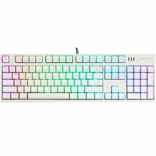 Игровая механическая клавиатура ARDOR GAMING Immortality, Gateron Yellow, 104 клавиши, RGB, проводная, белая.