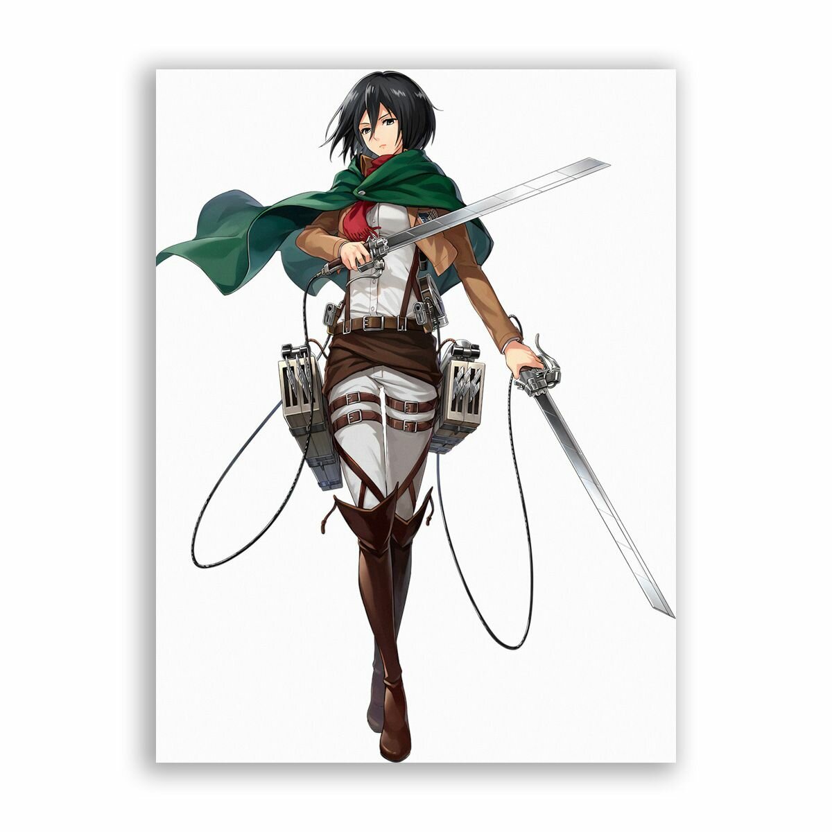 Постер, плакат на бумаге / Атака Титанов: Микаса Аккерман / Размер 40 x 53 см