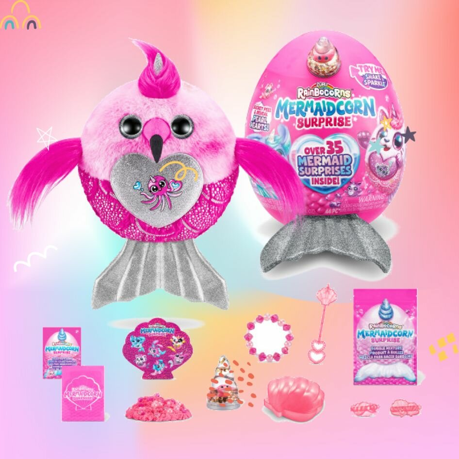 Мягкая игрушка Zuru RainBocorns Mermaidcorn Surprise яйцо зуру русалка Серый 24 см