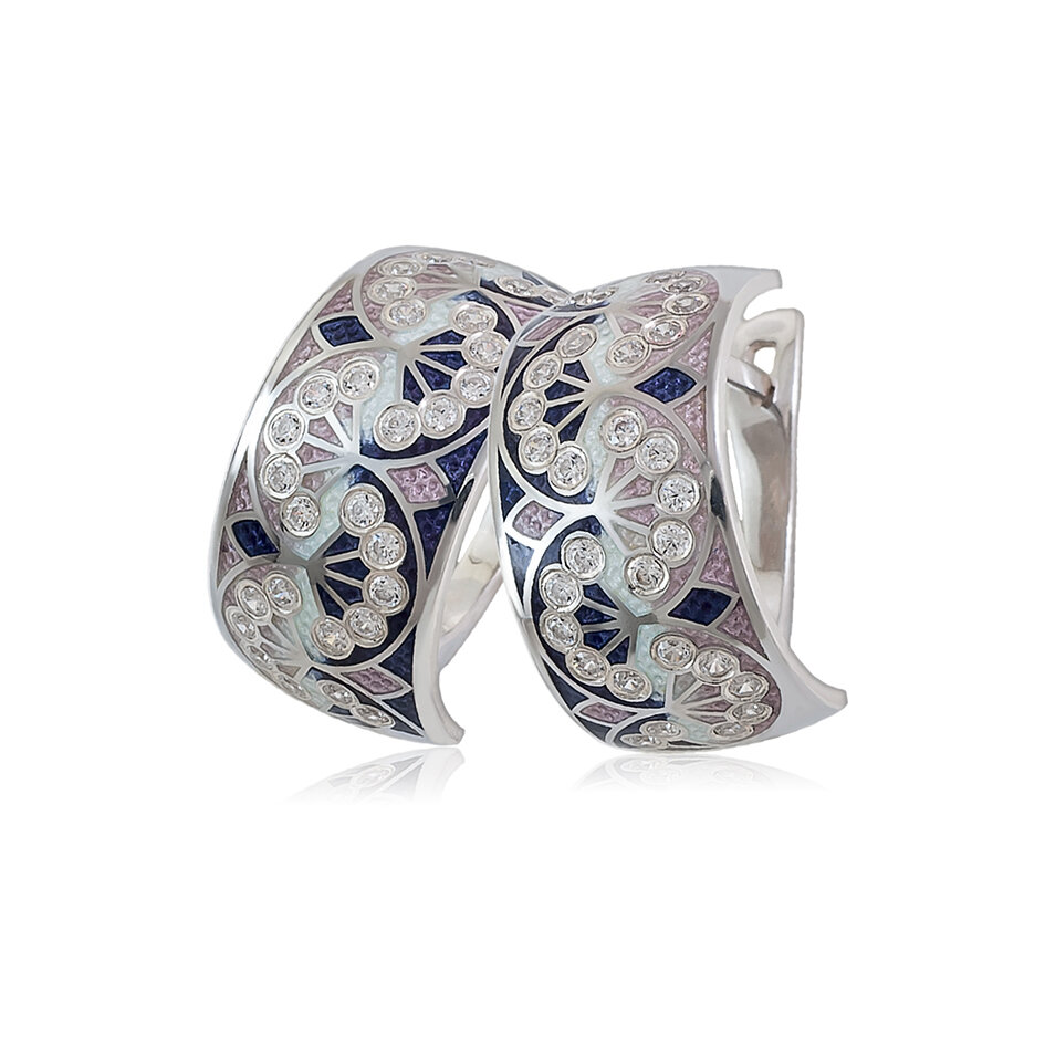 Ювелирный комплект: кольцо, серьги, серебро, 925 проба, родирование, фианит