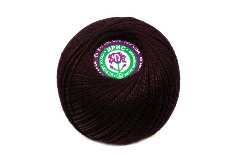 Нитки Ирис цвет 2006 фиолетовый, 150м/25г, хлопок 100%, 1шт