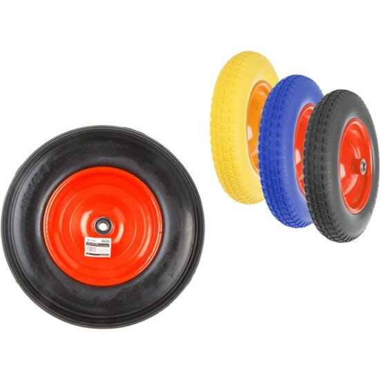 Eco Колесо полиурет. 4.00-8" (подшипн. усил. ф35x16 мм, для оси 16x60мм) (Подходит к тачкам: WB6820-2HD) (WB-P208) ()