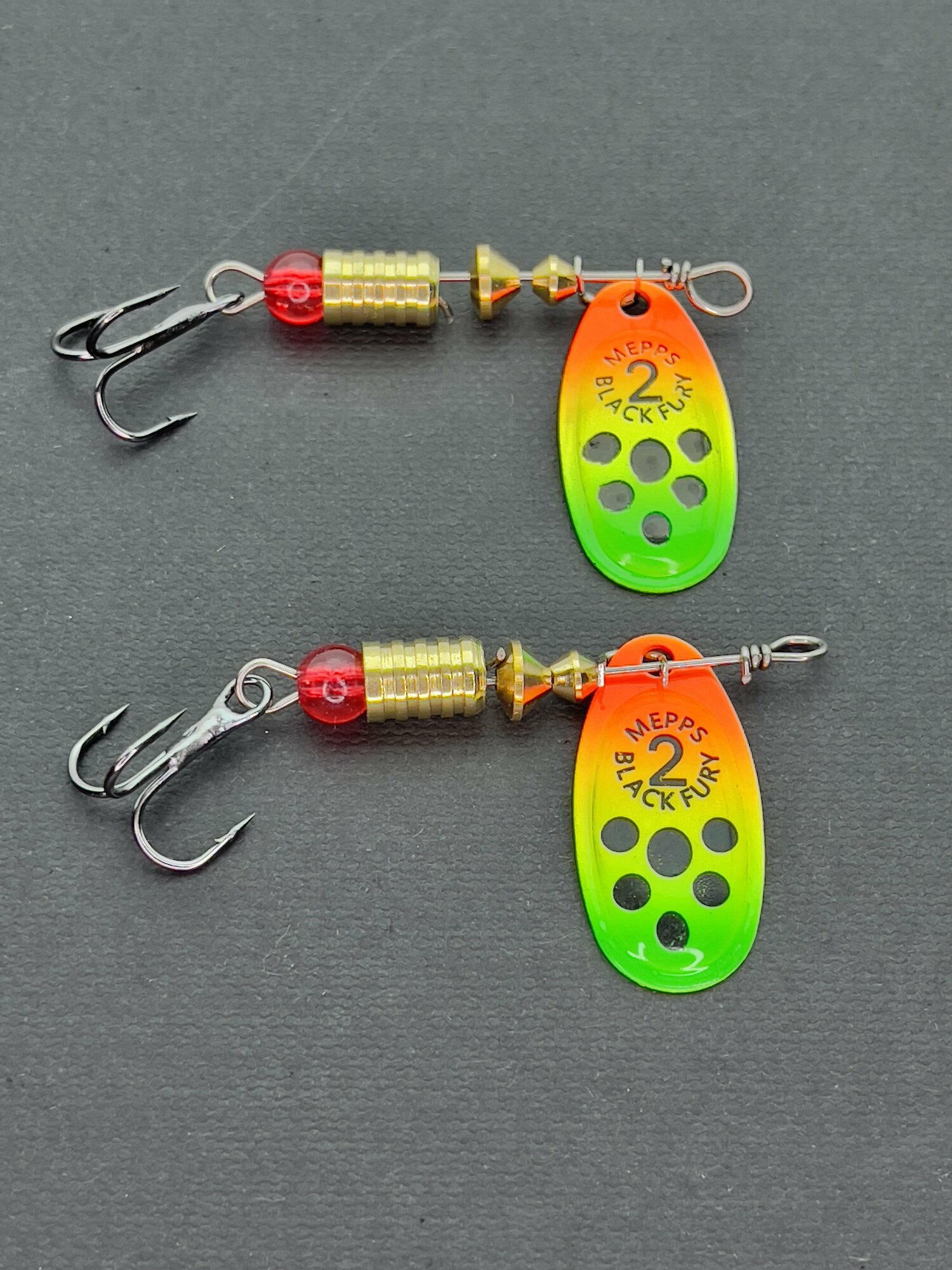 Набор из 5 блесен вертушек Mepps Comet 2 Black fury для рыбалки на хищника