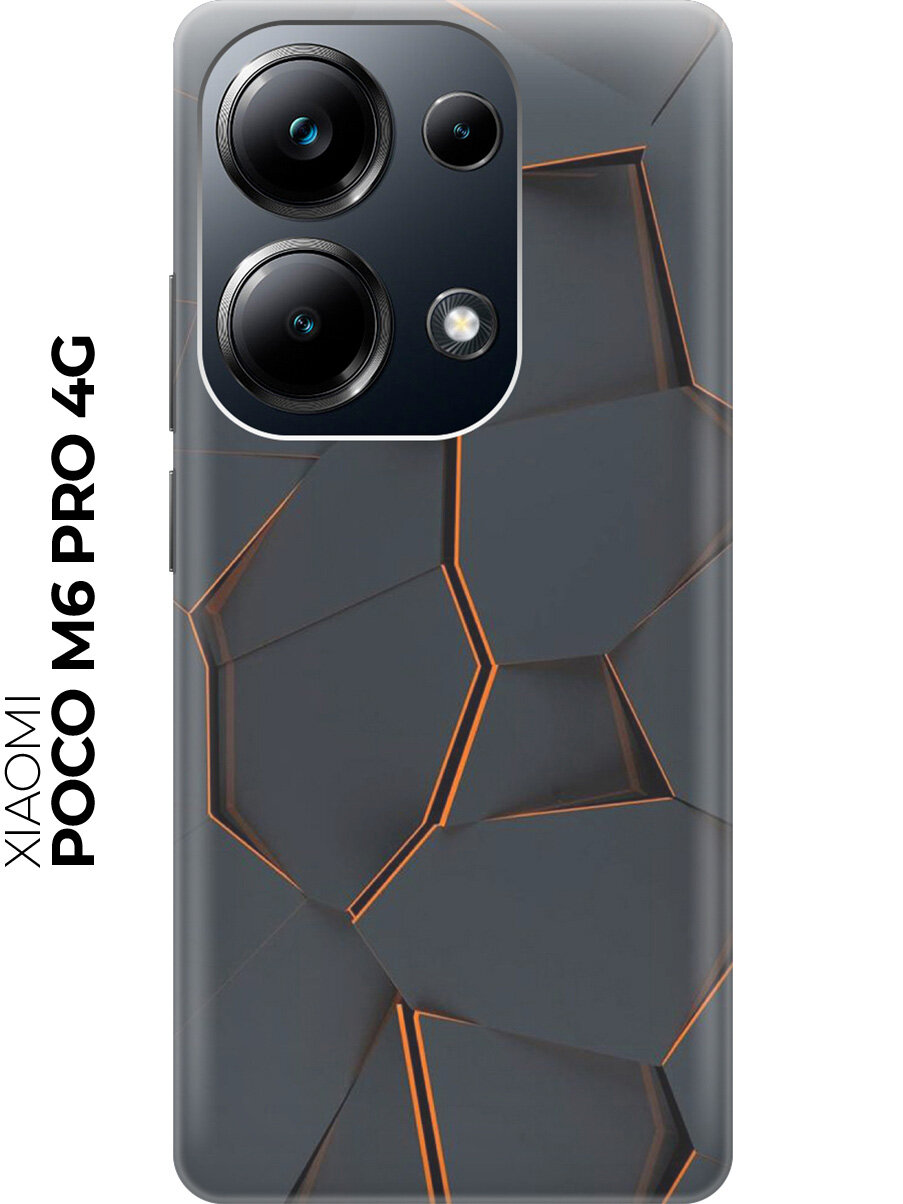 Силиконовый чехол на Xiaomi Redmi Note 13 Pro 4G / Poco M6 Pro 4G / Сяоми Редми Ноут 13 Про 4г / Поко М6 Про 4г с рисунком "Графитовый излом"