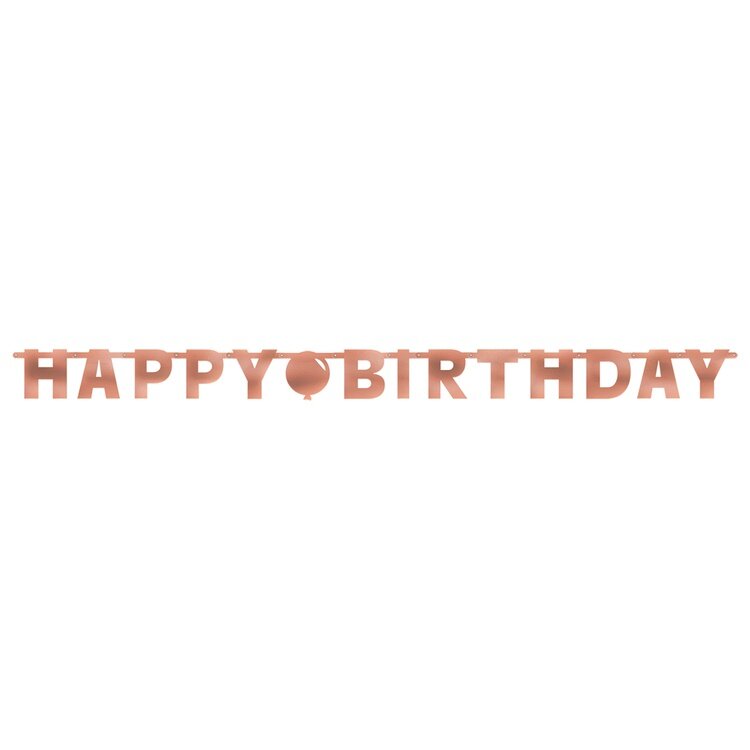 Гирлянда-буквы КНР Happy Birthday, RGld Blush, длина 2.3 м