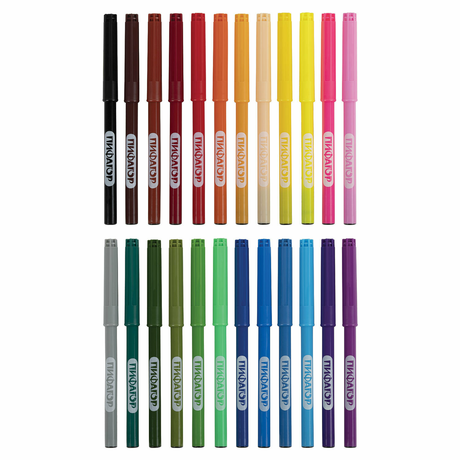 Упаковка 6 шт. Фломастеры пифагор "Космическая одиссея", 24 цвета, вентилируемый колпачок, 152446