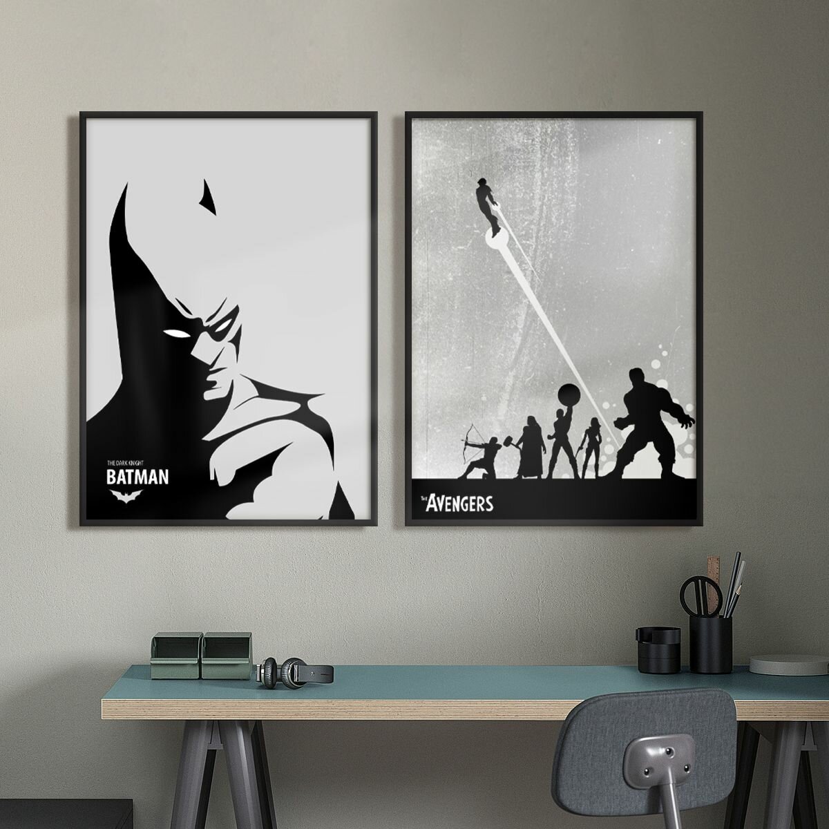 Постер 2 шт 40х50 без рамки "Супер герои для подростка" набор картин для интерьера