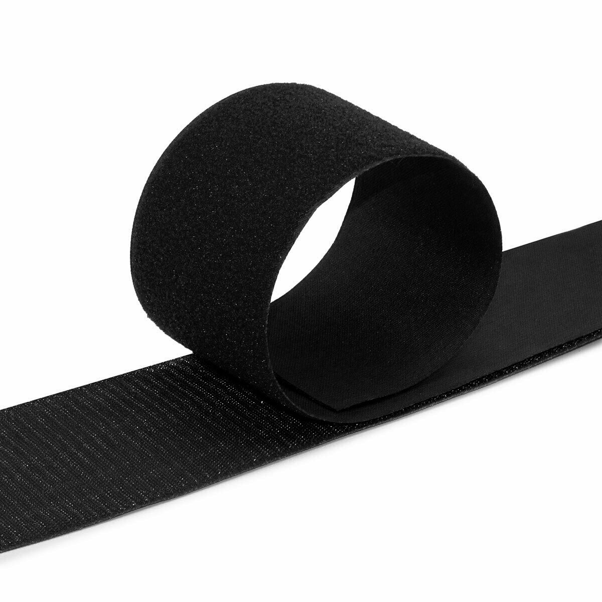 Лента контактная пришивная Айрис, 61,4 г/м, 30% нейлон, 70% полиэстер, черная, 100 мм*25 м