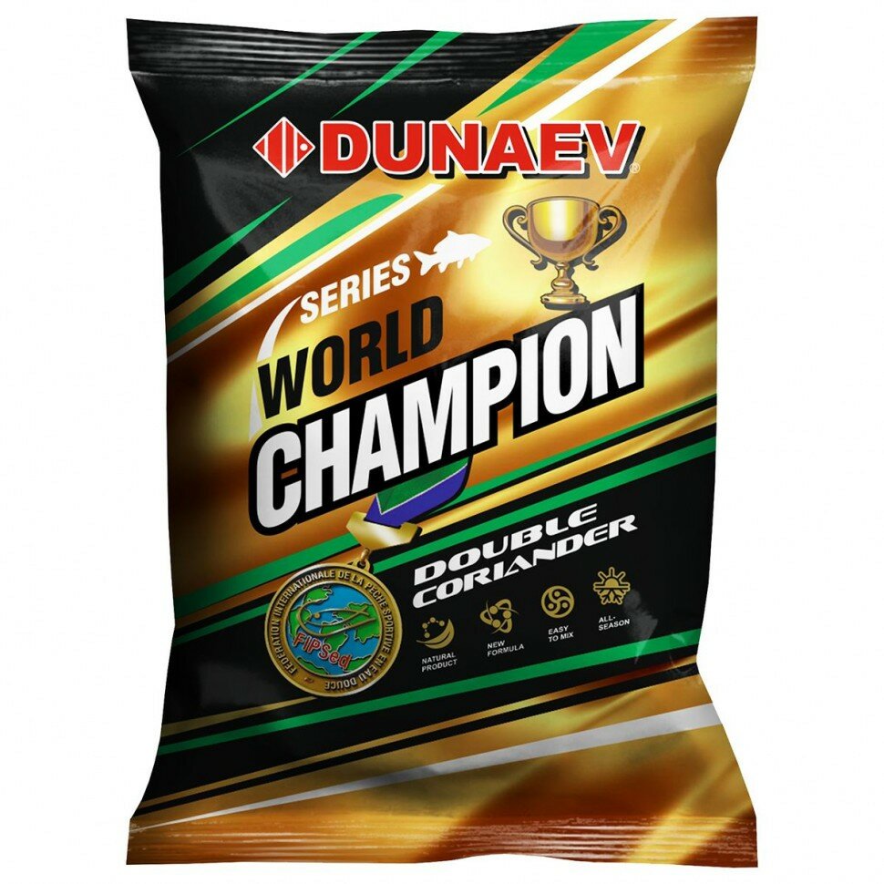 Dunaev-World Champion 1 кг прикормка Double Coriander с ароматом кориандра для ловли