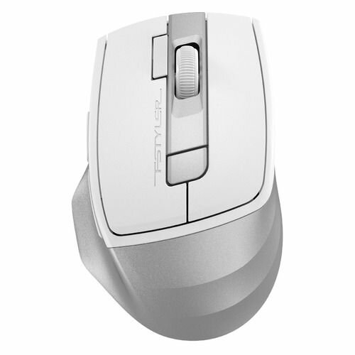Мышь A4TECH Fstyler FB45CS Air, оптическая, беспроводная, USB, белый и серебристый [fb45cs air usb (silver white)]