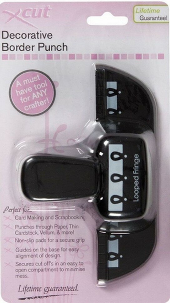 Docrafts XCU257100 Дырокол фигурный XCUT крупные петли, цвет Черный