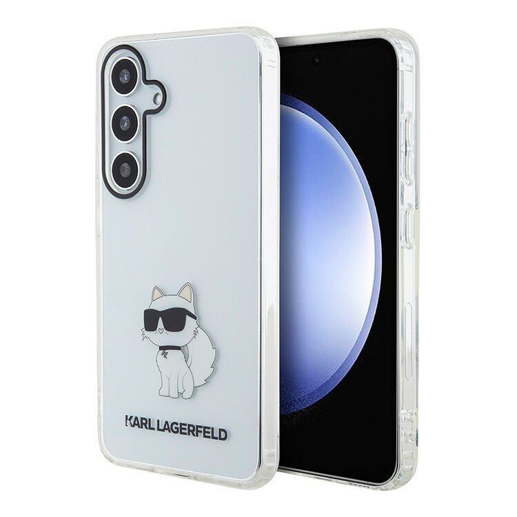 Karl Lagerfeld прозрачный пластиковый чехол с кошкой для Galaxy S24, NFT Choupette