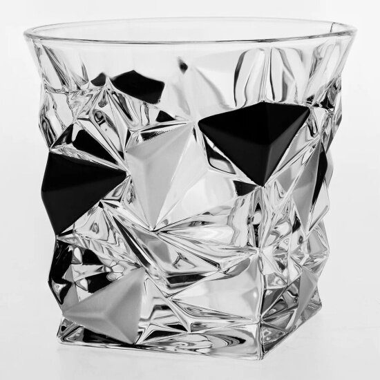 Набор стаканов для виски Bohemia Jihlava "GLACIER" декор "Матовый, черный" 350 мл 6шт 79/29J42/0/81J53/350/6919001