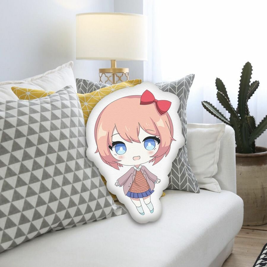 Мягкая фигурная подушка Чиби Doki Doki Literature Club - Саёри BCH0624 40см