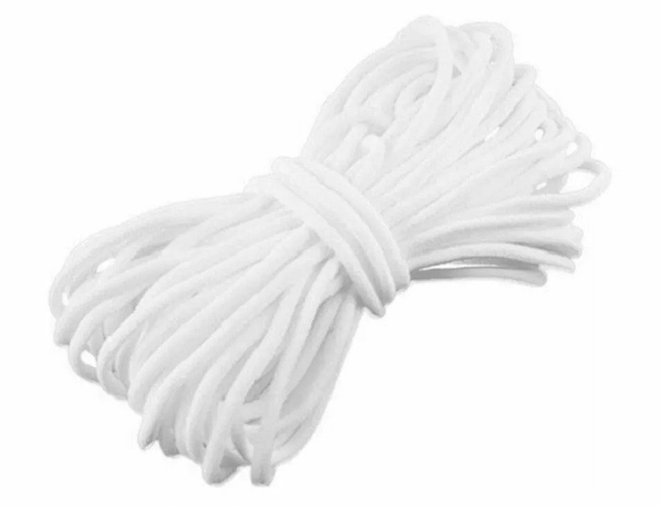 Резинка белая для масок 2 мм (фасовка 10 м)