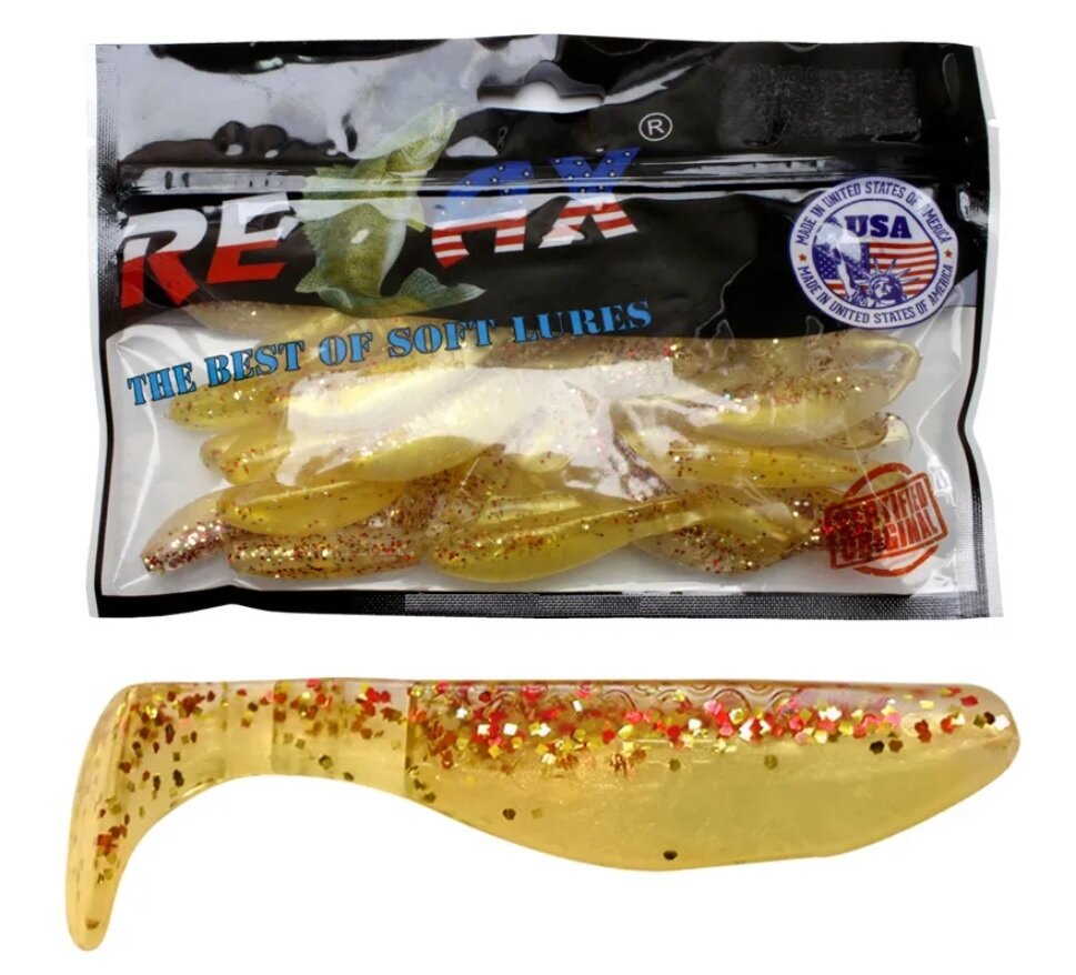 Мягкая силиконовая приманка риппер RELAX KOPYTO LAMINAT 3 (7,5cm) цвет L051 (Gold Pearl, Clear-gold, Red, Laminated) 1 уп. по 10 шт.