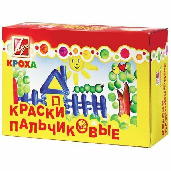 Краски пальчиковые детские 6 цветов по 40 мл ЛУЧ 24С1508-08