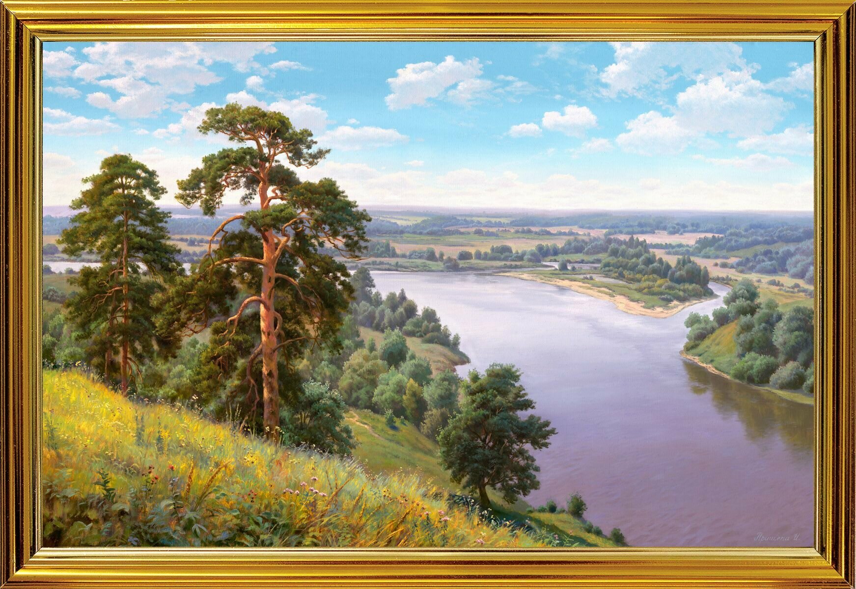 Картина "Обрыв", 30х20 см, художник - Прищепа И. Оформлена в багет, Арт. ПИ13-30х20