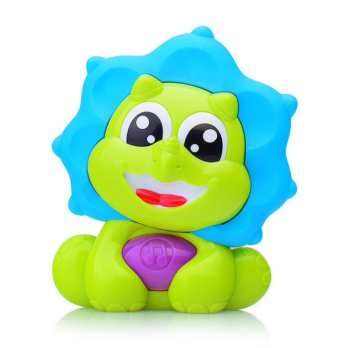 Погремушка Я познаю мир Веселый динозаврик Жорик на листе Y0015/зеленый