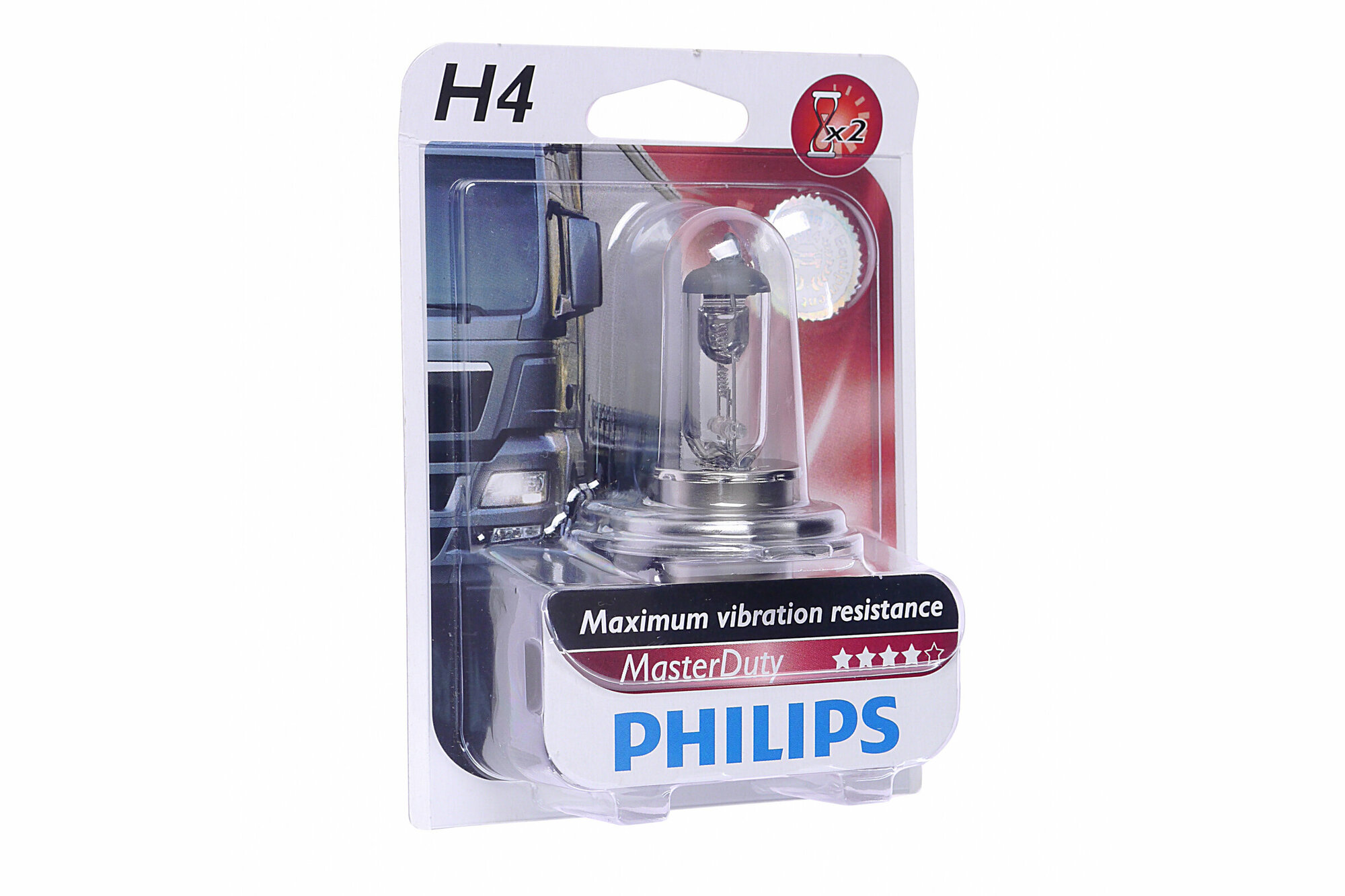 Лампа автомобильная PHILIPS MasterDuty H4 (75/70) P43t-38 (бл.) 24V, 1шт (замена 13342HD), 13342MDB1