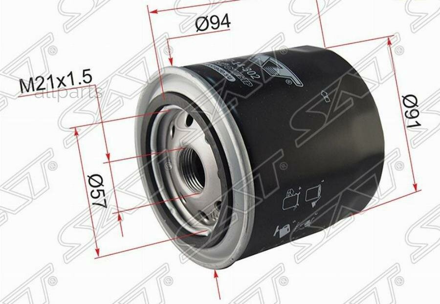 SAT ST-AJ57-14-302 Фильтр масляный Ford Explorer 00-11 / Mondeo 92-07