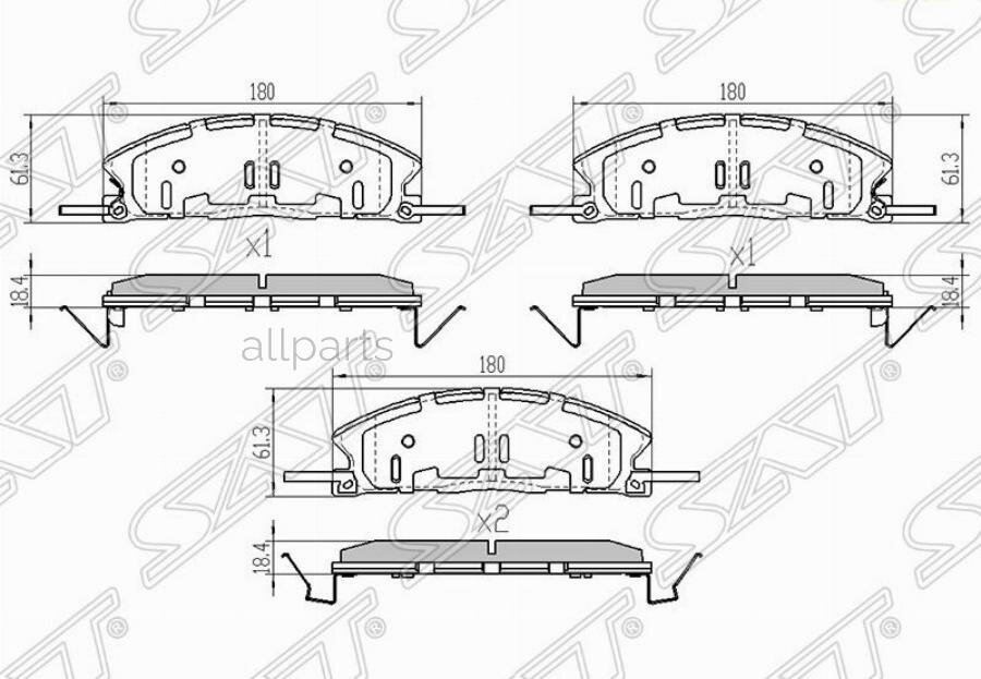 SAT ST-DG1Z2001D Колодки тормозные (Спереди) Ford Explorer 10-19