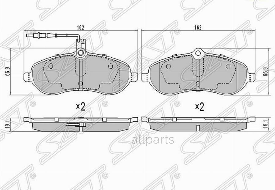 SAT ST-425364 Колодки тормозные (Спереди) Citroen Jumpy 07-17 / Fiat Scudo 07-16