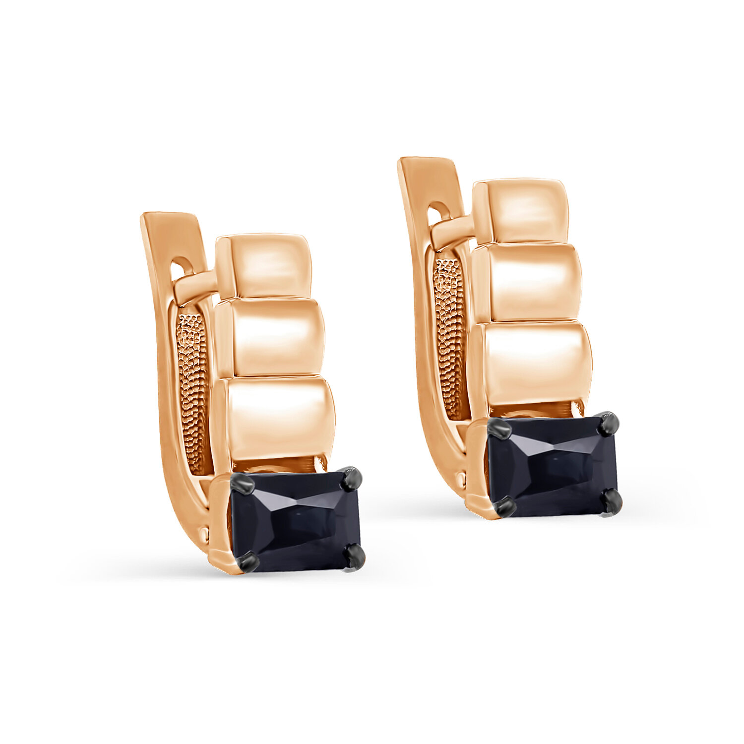 Серьги, красное золото, 585 проба, сапфир