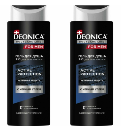 Гель для душа Deonica For Men, Active Protection, 250 мл, 2шт