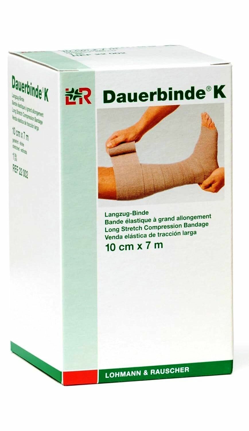 Dauerbinde K ширина 10cм длина 7м растяжимость 180% фиксирующий бинт Lohmann & Rauscher