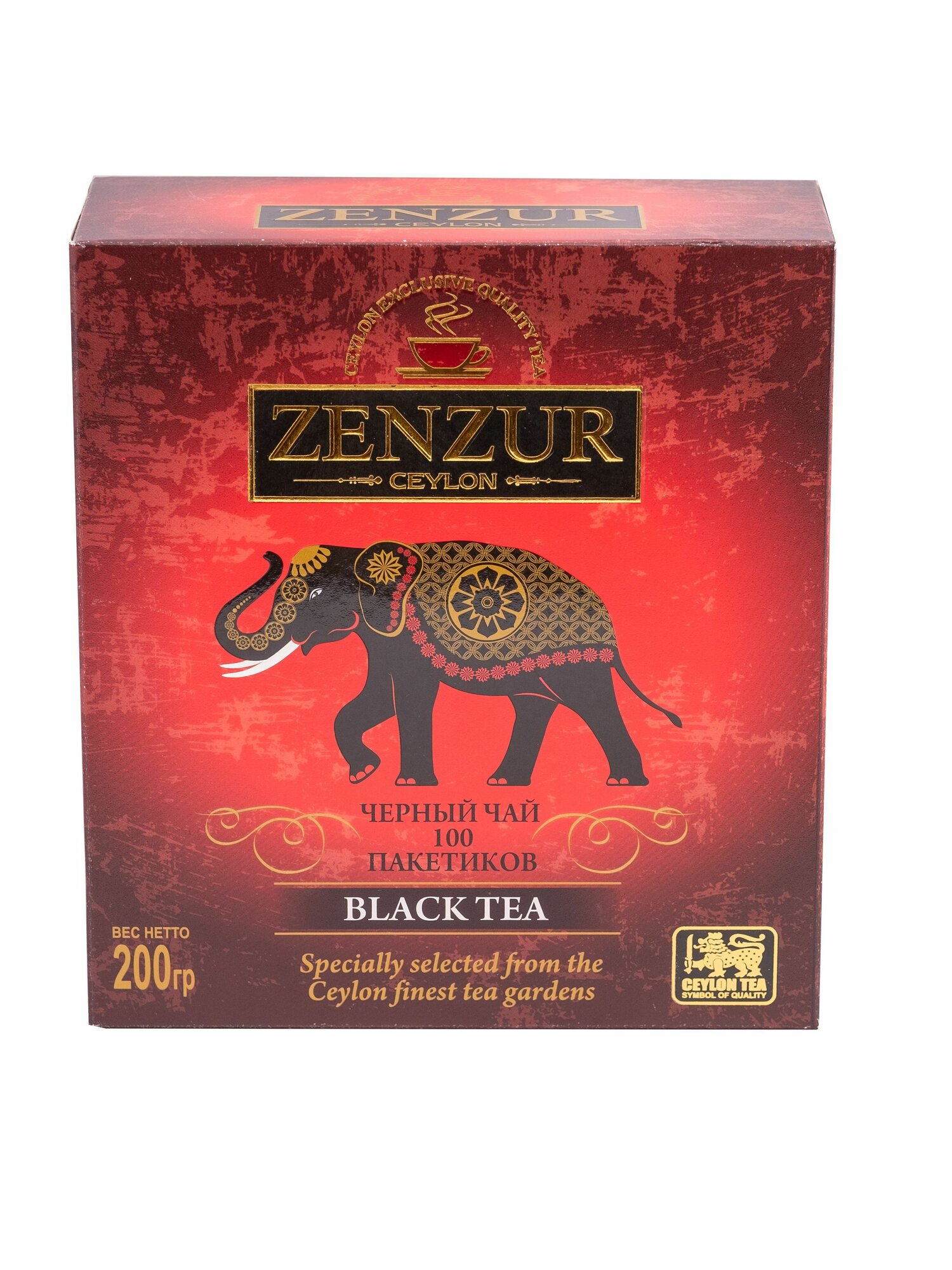 Зензур Черный Цейлонский пакетированный чай 100 пакетов