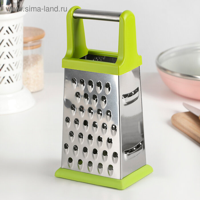 Тёрка четырёхгранная Доляна «Энергия», 10×8×20 см, прорезиненное дно, цвет микс, 4122118